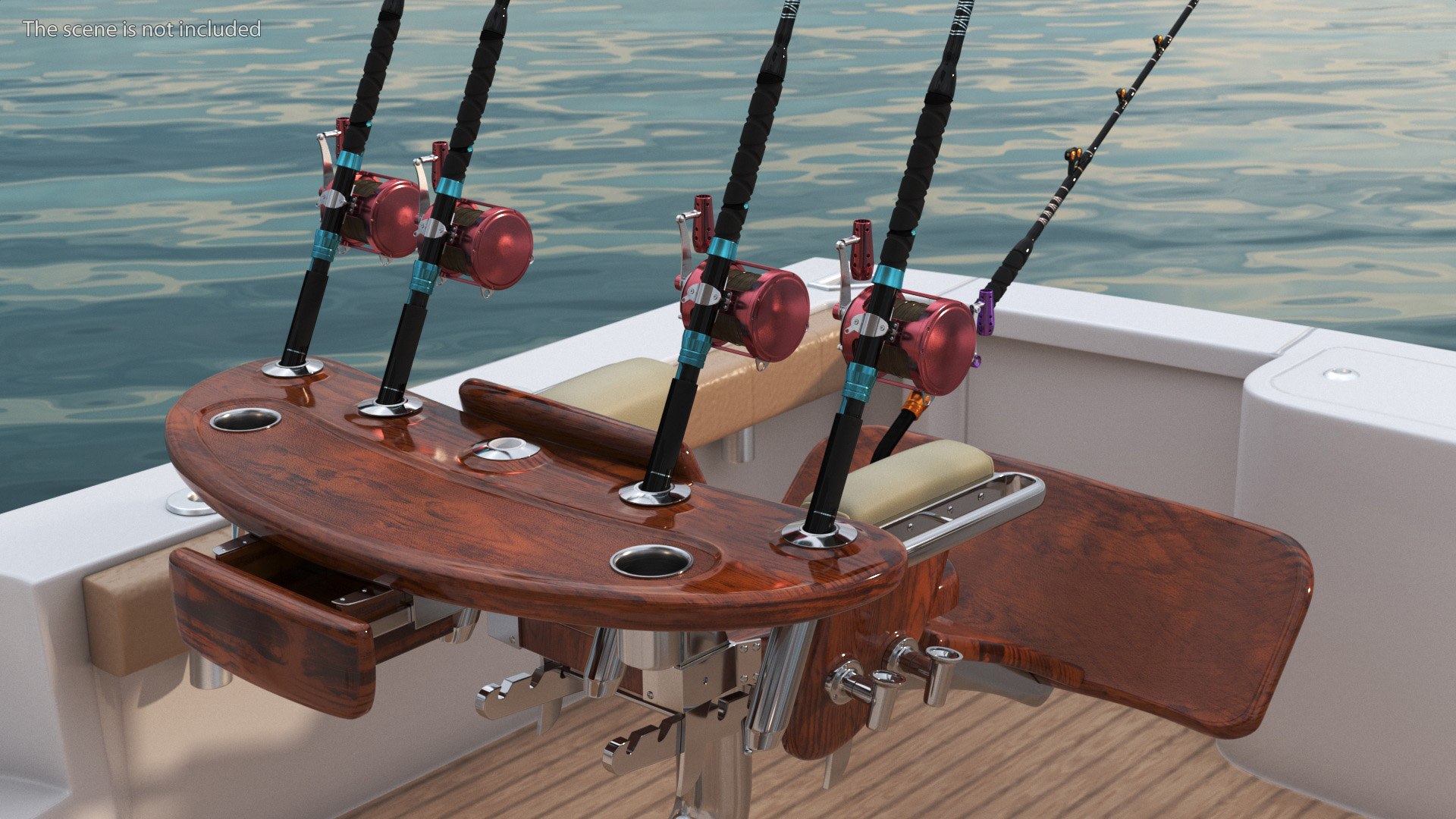 Fishing Boat With Fishing Fighting Chair And Rods 3D - TurboSquid 2312496