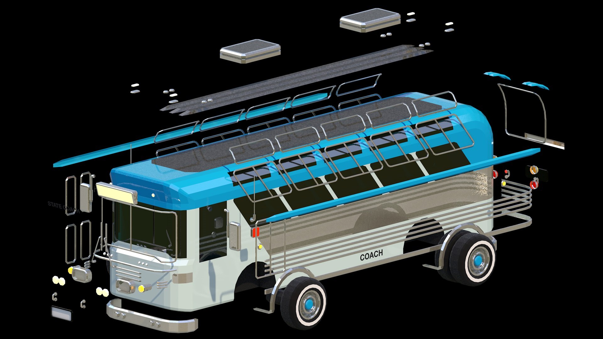 3D Retro Bus Model - TurboSquid 2144161