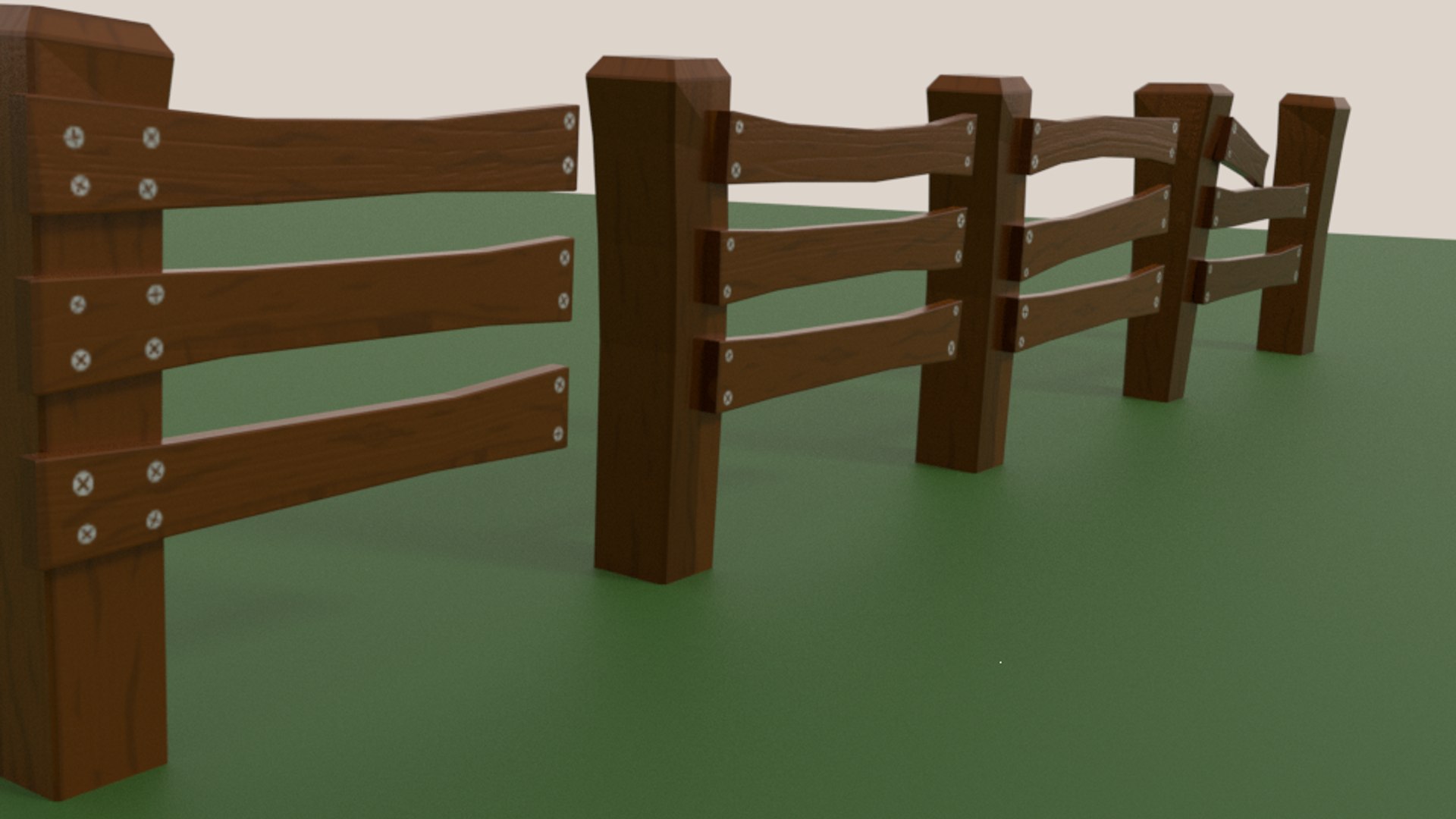 3D wooden fence model - TurboSquid 1411710