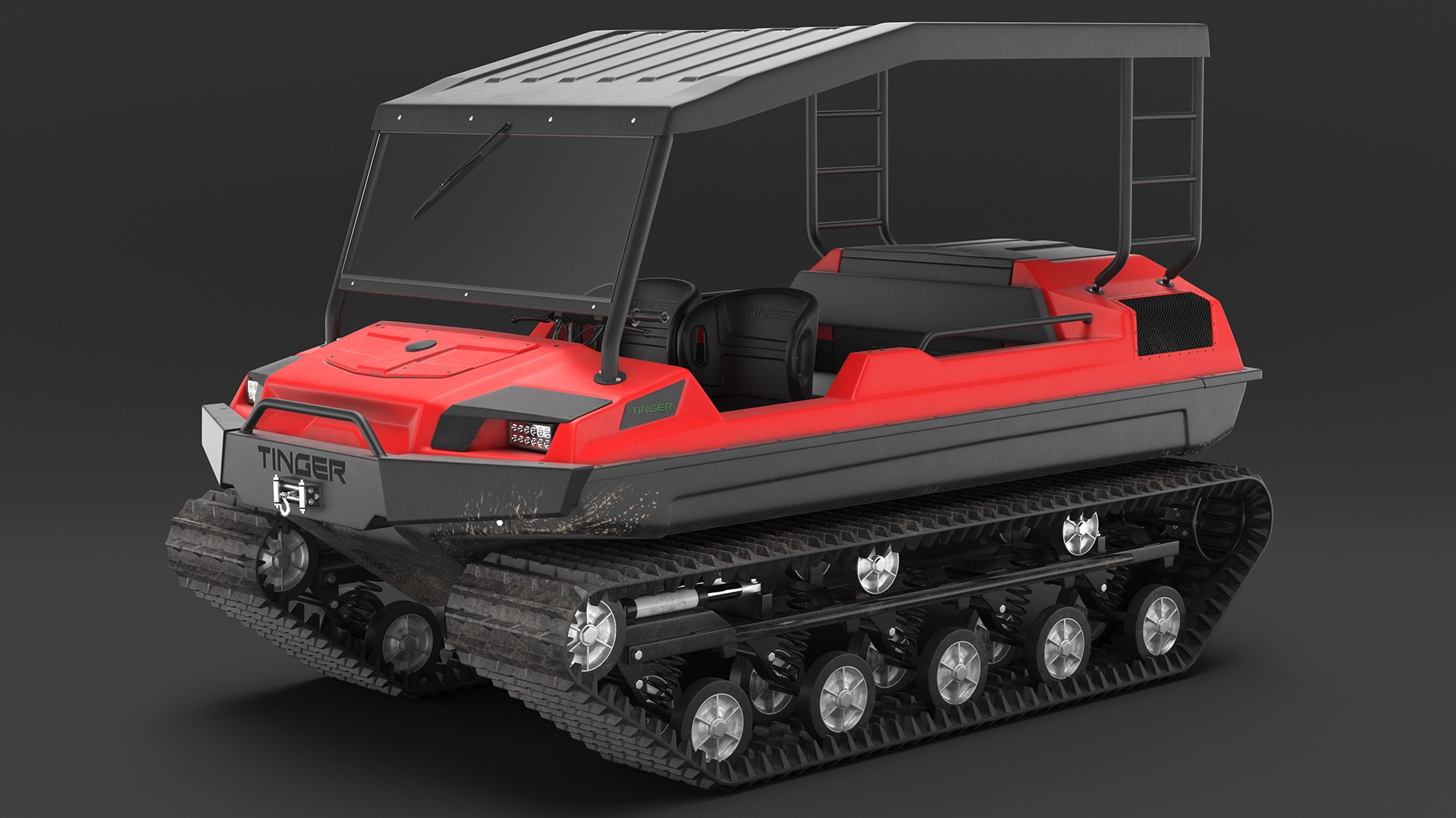 High Mobility ATV Tinger Old Red Rigged 3D - TurboSquid 2001449