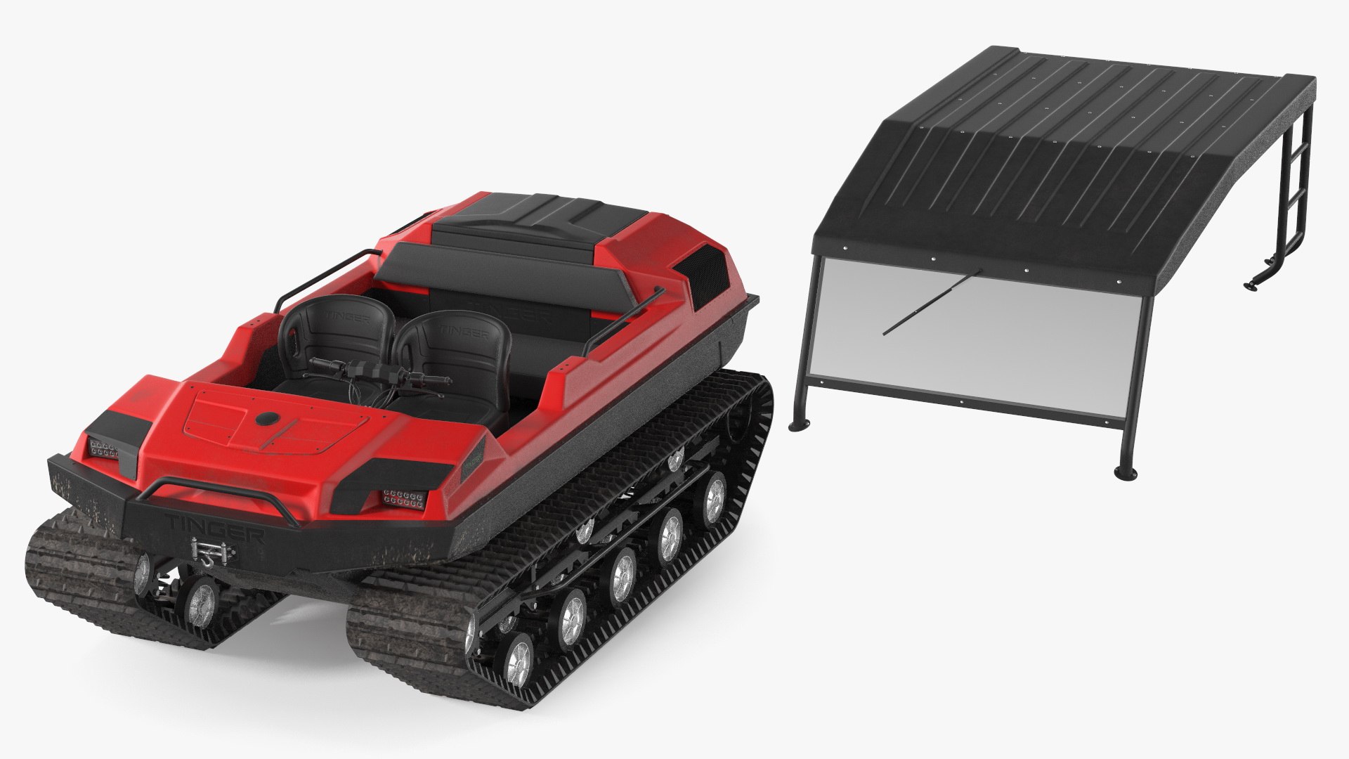 High Mobility ATV Tinger Old Red Rigged 3D - TurboSquid 2001449