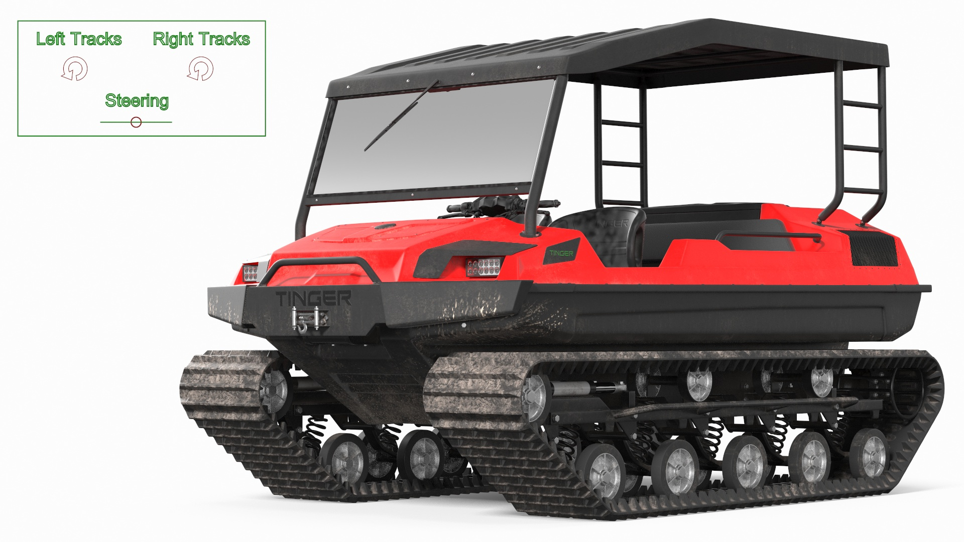 High Mobility ATV Tinger Old Red Rigged 3D - TurboSquid 2001449