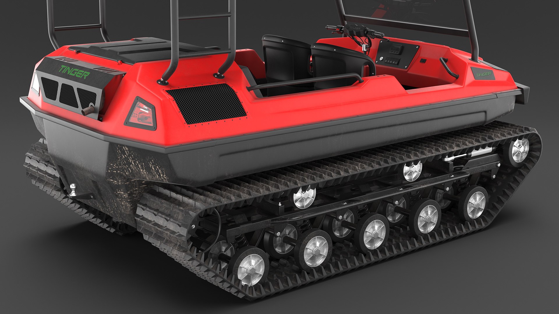 High Mobility ATV Tinger Old Red Rigged 3D - TurboSquid 2001449