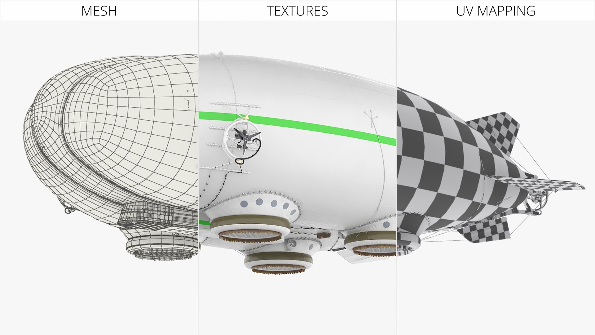 3D Modern Hybrid Blimp Transport White With Interior - TurboSquid 2472174