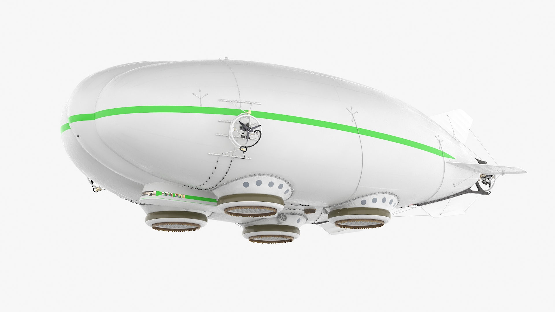3D Modern Hybrid Blimp Transport White With Interior - TurboSquid 2472174