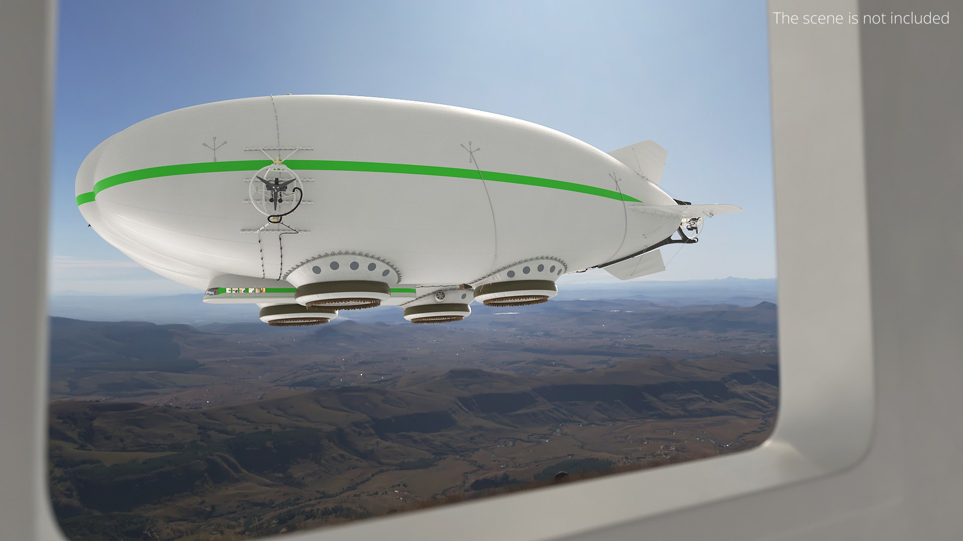 3D Modern Hybrid Blimp Transport White With Interior - TurboSquid 2472174