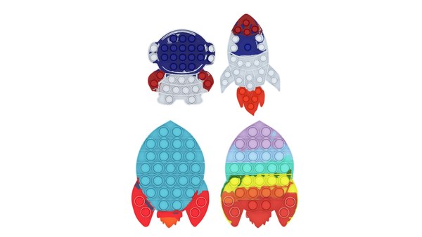 3D Astronaut And Rocket Pop It Fidget Toys Set - TurboSquid 1772907