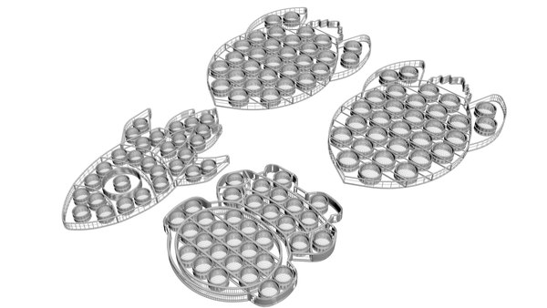 3D Astronaut And Rocket Pop It Fidget Toys Set - TurboSquid 1772907