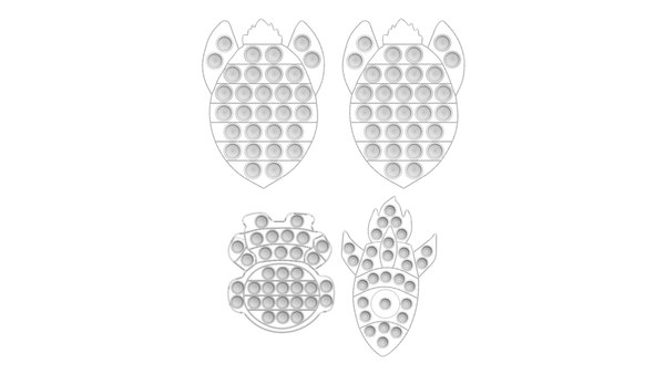 3D Astronaut And Rocket Pop It Fidget Toys Set - TurboSquid 1772907