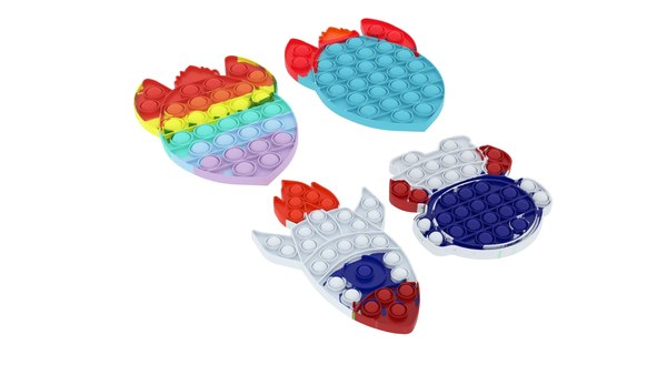 3D Astronaut And Rocket Pop It Fidget Toys Set - TurboSquid 1772907