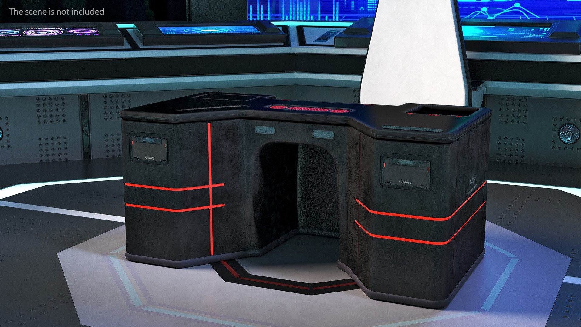 3D Model Dark Futuristic Table - TurboSquid 2146521