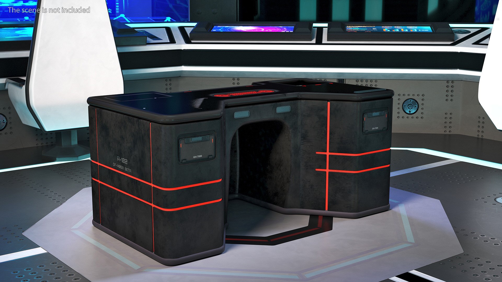 3D Model Dark Futuristic Table - TurboSquid 2146521