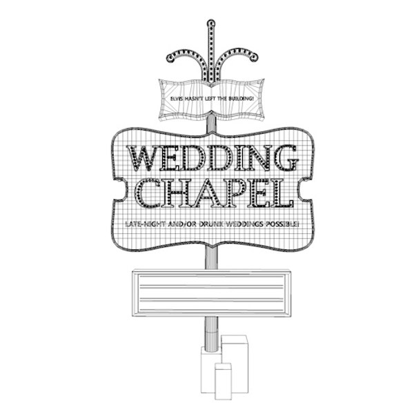 free las vegas wedding chapel 3d model