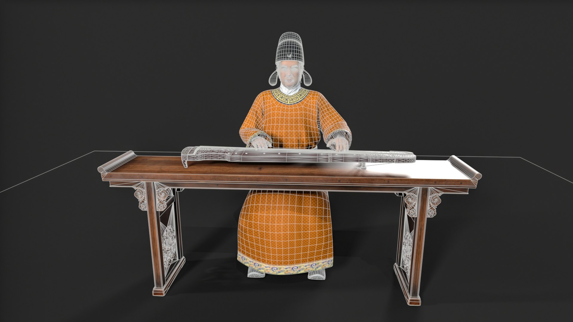 Ancient China Zither Musical Instrument 3D Model - TurboSquid 2365736