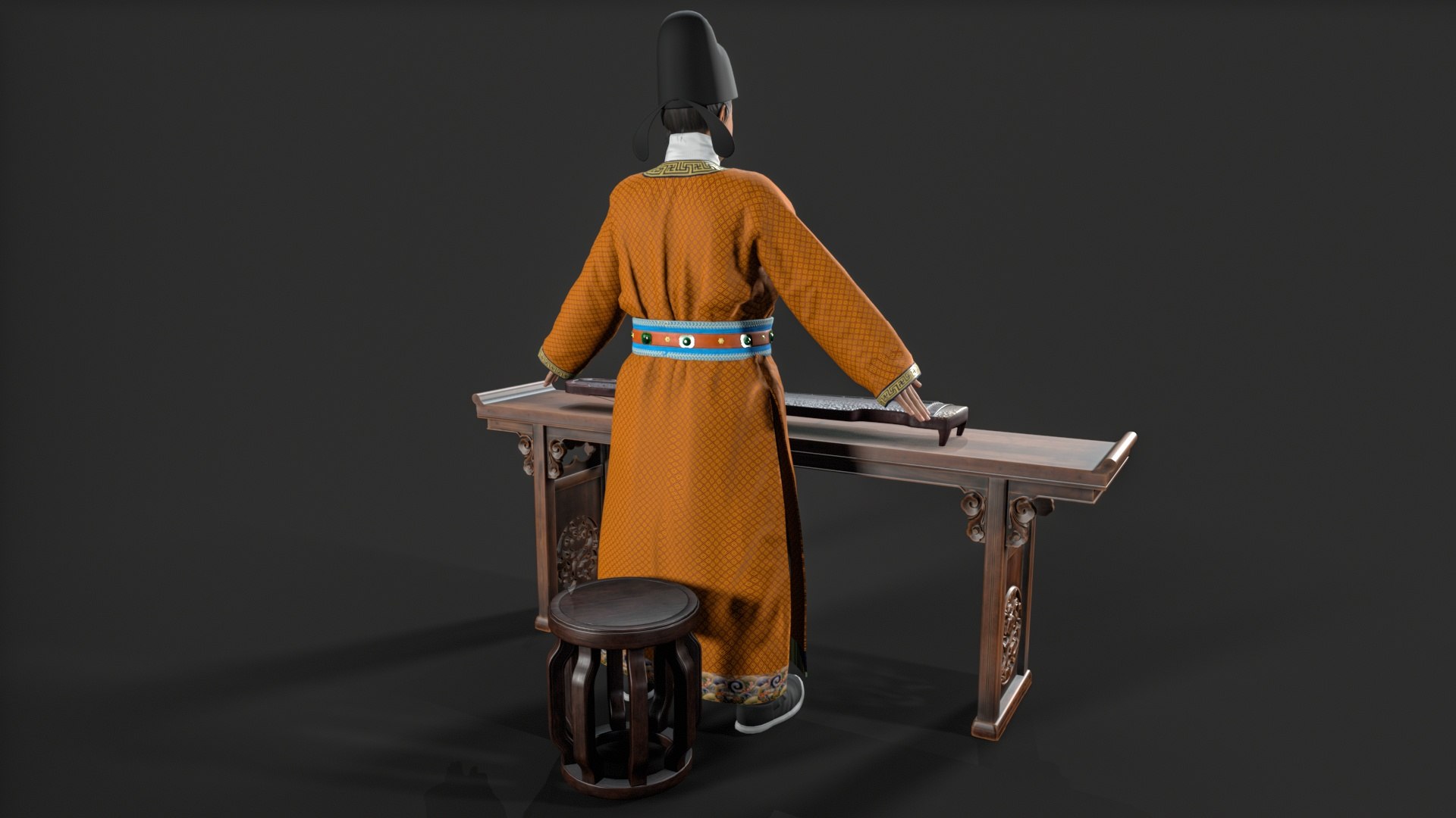 Ancient China Zither Musical Instrument 3D Model - TurboSquid 2365736