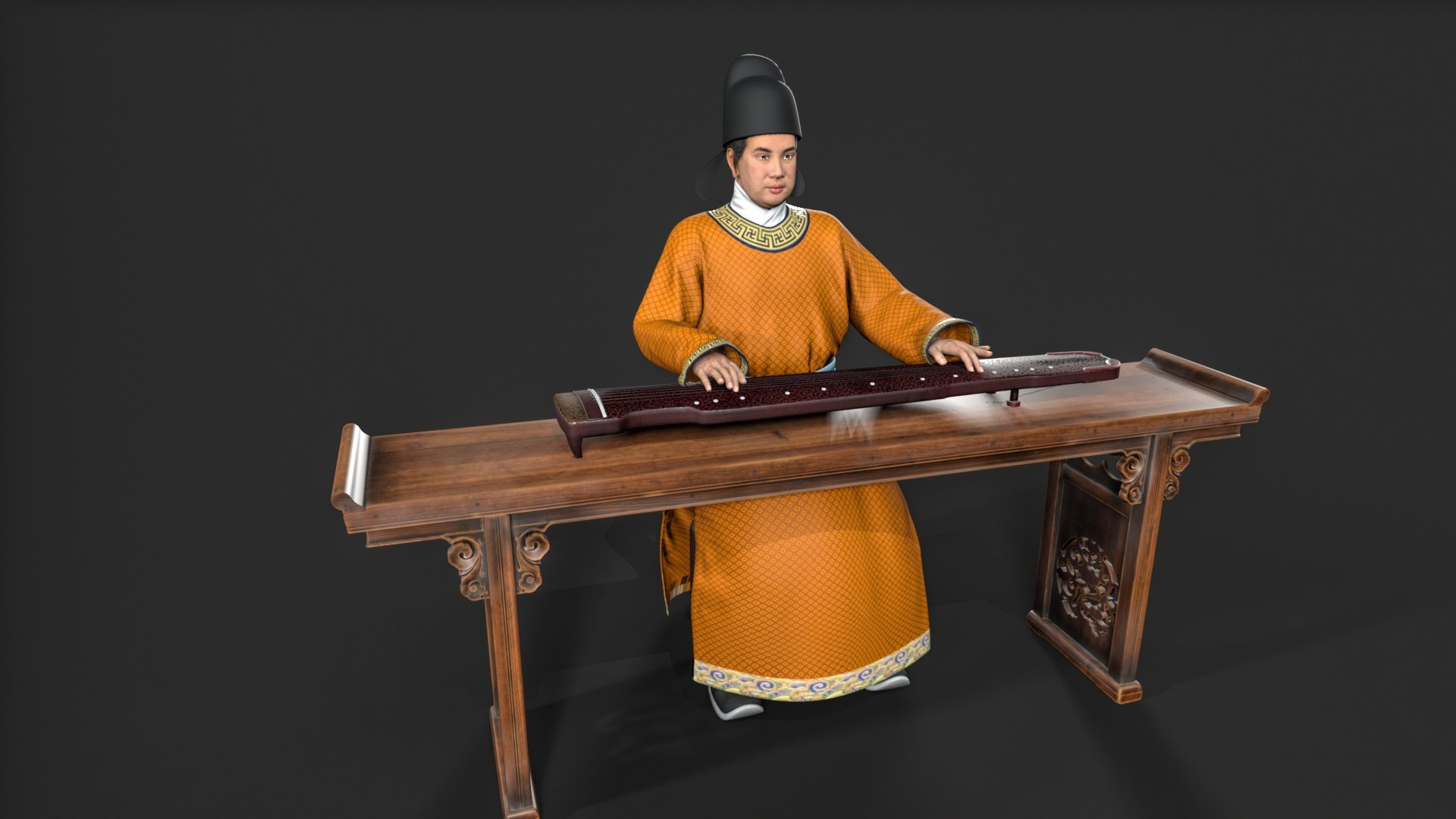 Ancient China Zither Musical Instrument 3D Model - TurboSquid 2365736