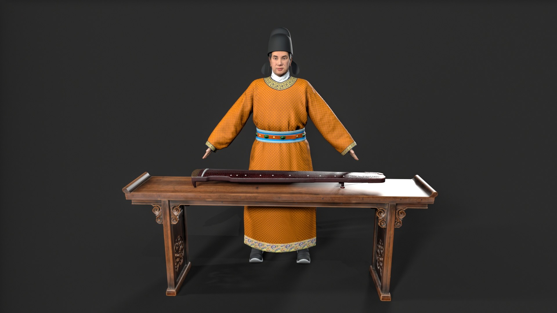 Ancient China Zither Musical Instrument 3D Model - TurboSquid 2365736