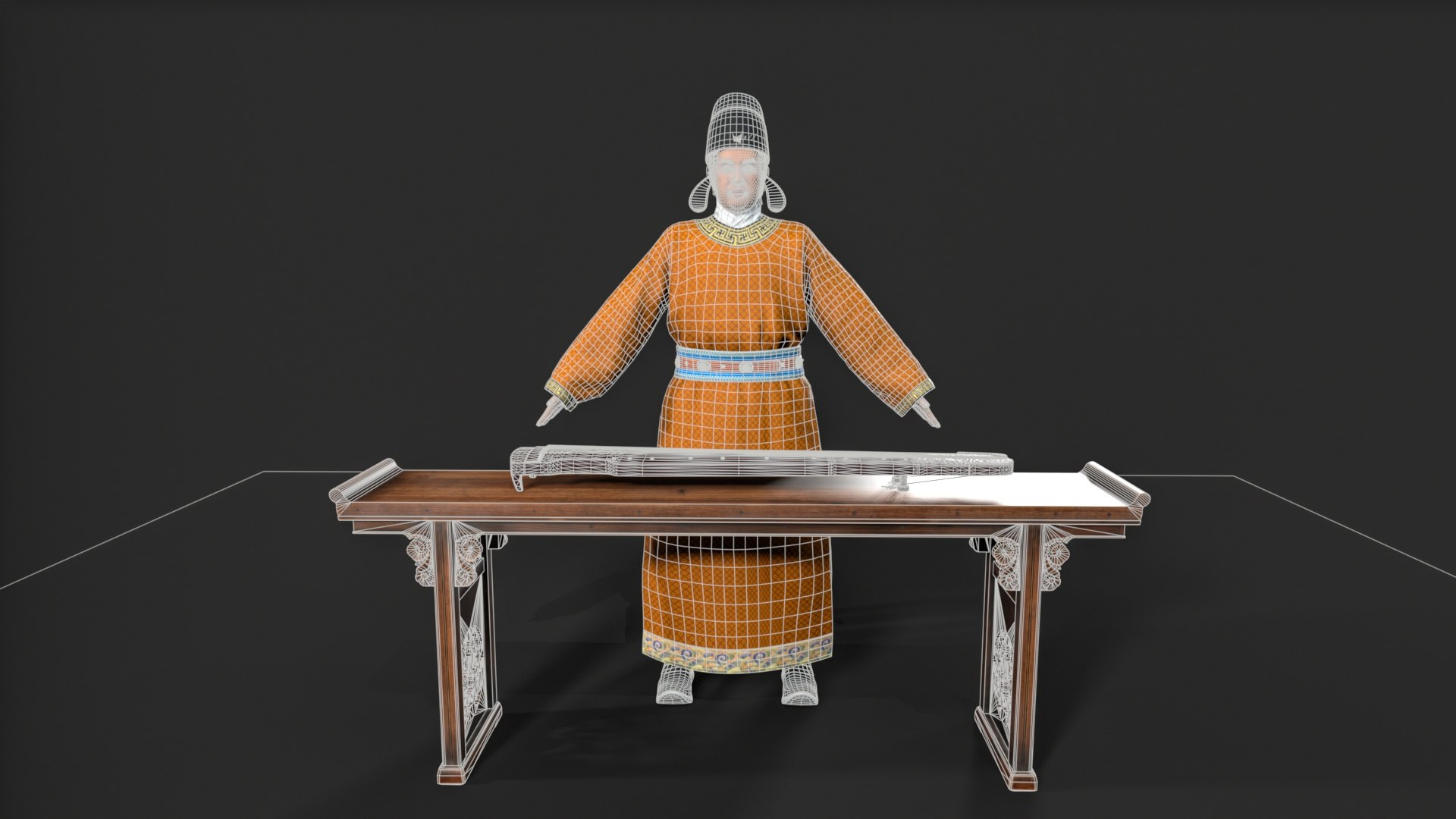 Ancient China Zither Musical Instrument 3D Model - TurboSquid 2365736