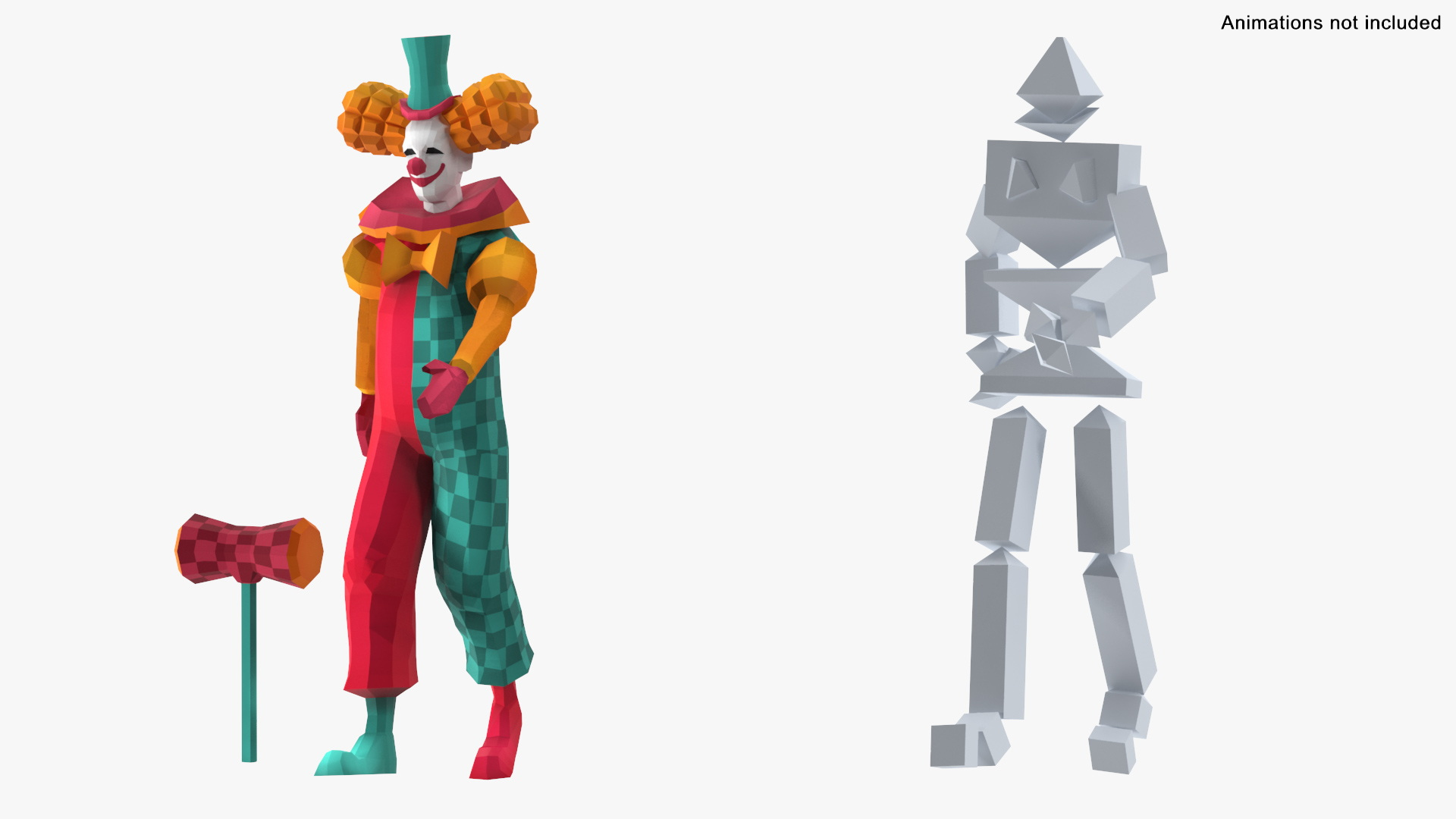 3D Clown Low Poly Rigged model - TurboSquid 2183830