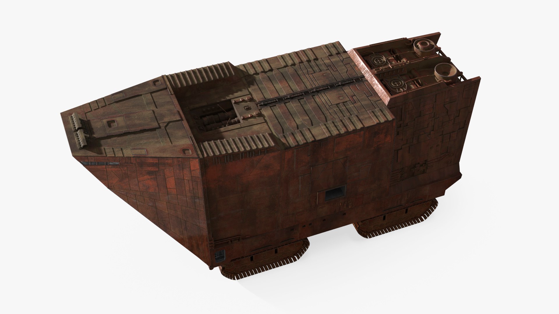 Star Wars Jawa Sandcrawler Carrier Rusty Old Simplified 3D Model ...