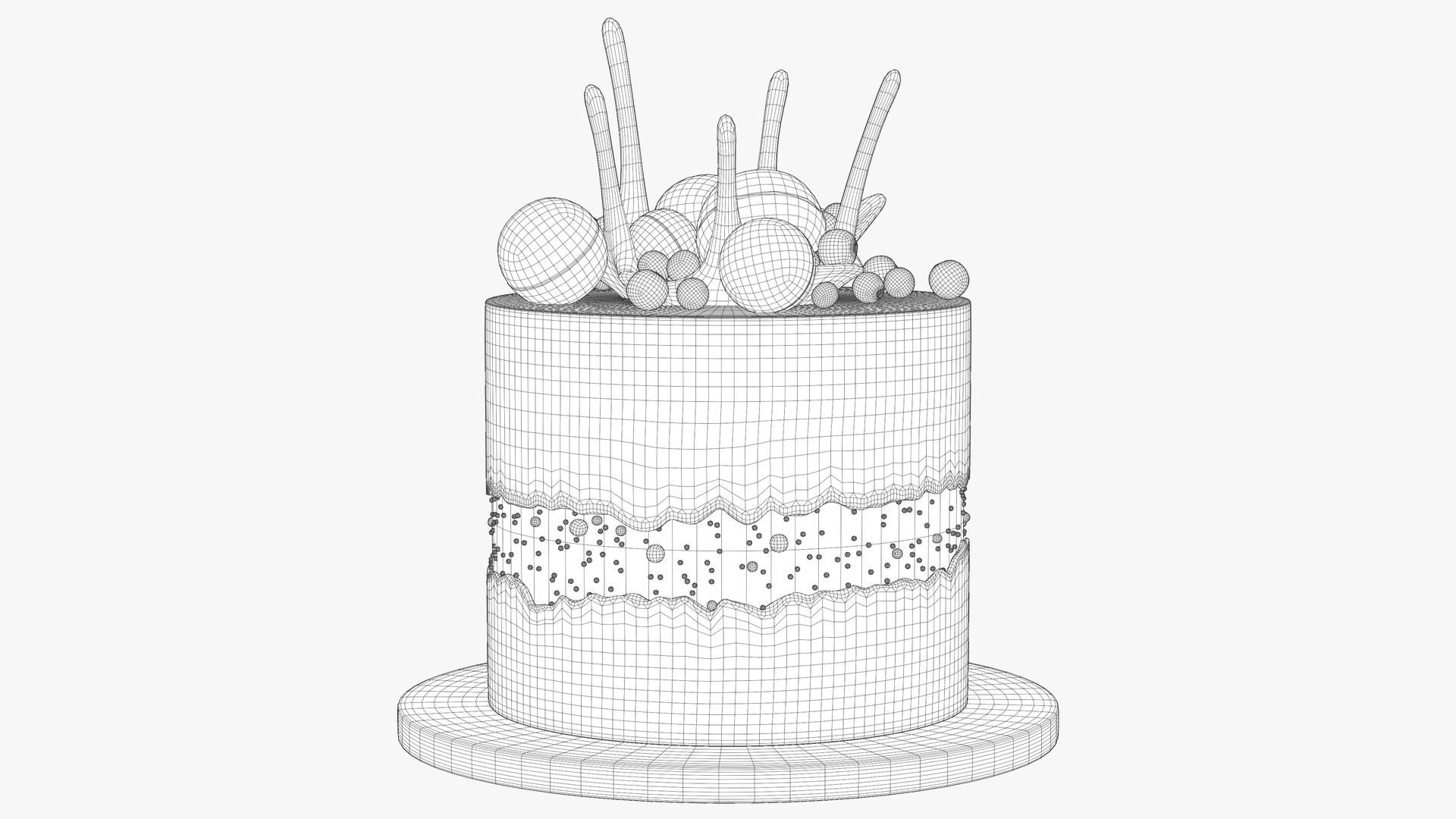 3D Professional birthday cake 3D model V1 - TurboSquid 2009011