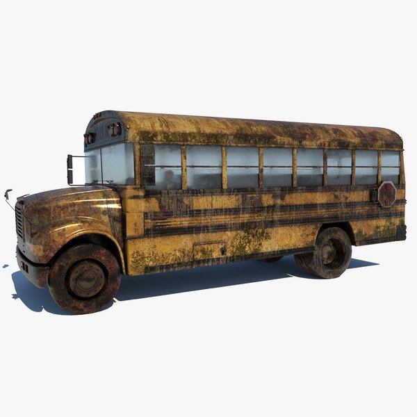 Ruined vehicle Destroyed Bus car road decoration 3D model - TurboSquid ...