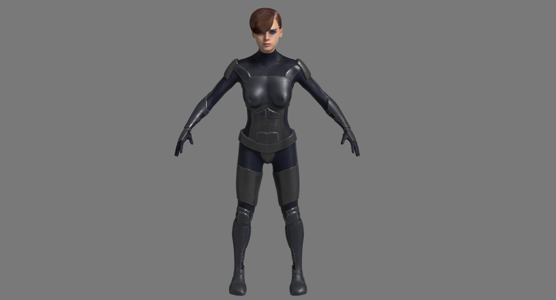 Female Soldier 3d Model