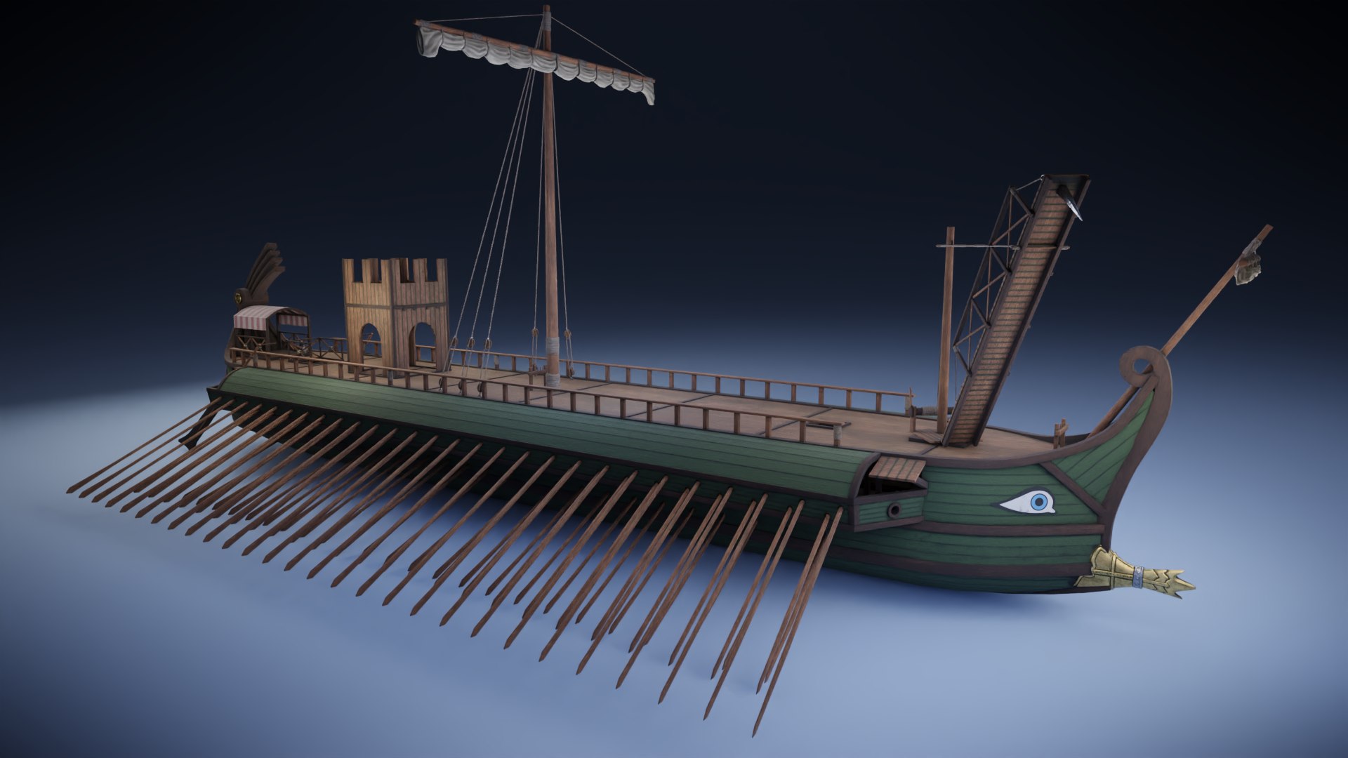 Roman Trireme model - TurboSquid 2036492