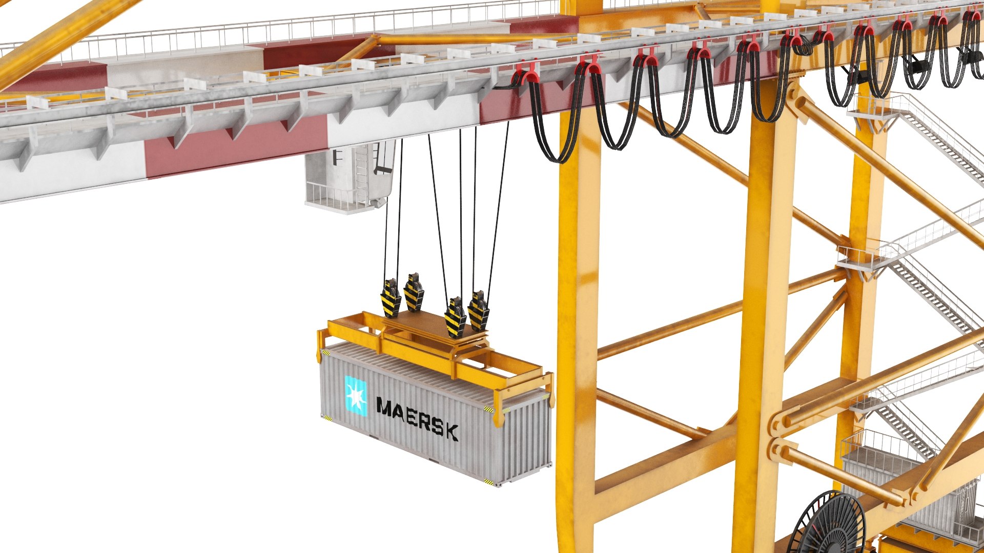 Two Gantry Shipping Containers Cranes 3D model - TurboSquid 1805372