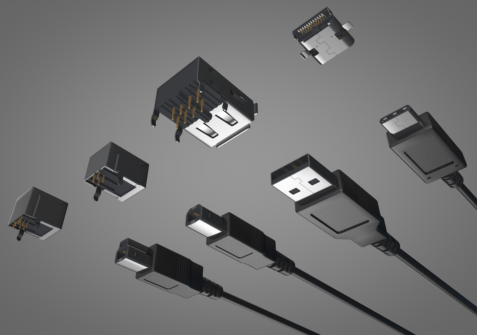 USB Connectors Pack 3D - TurboSquid 1863741