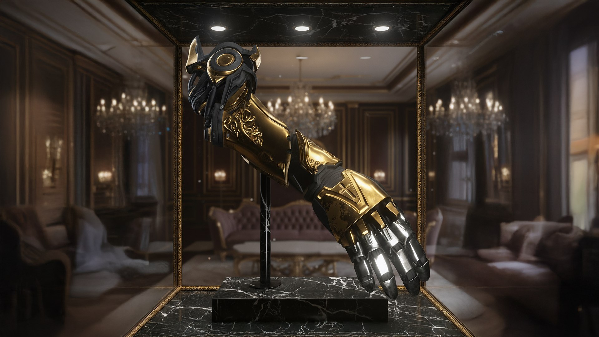 Luxury Bionic Arm Prosthetic - Gold Ornate Cyborg Exoskeleton 3D ...