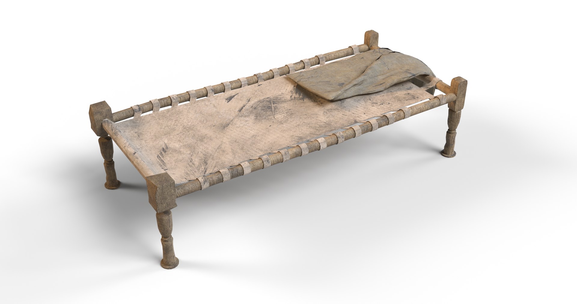 3D Ancient Sleeping Bed - TurboSquid 2213740