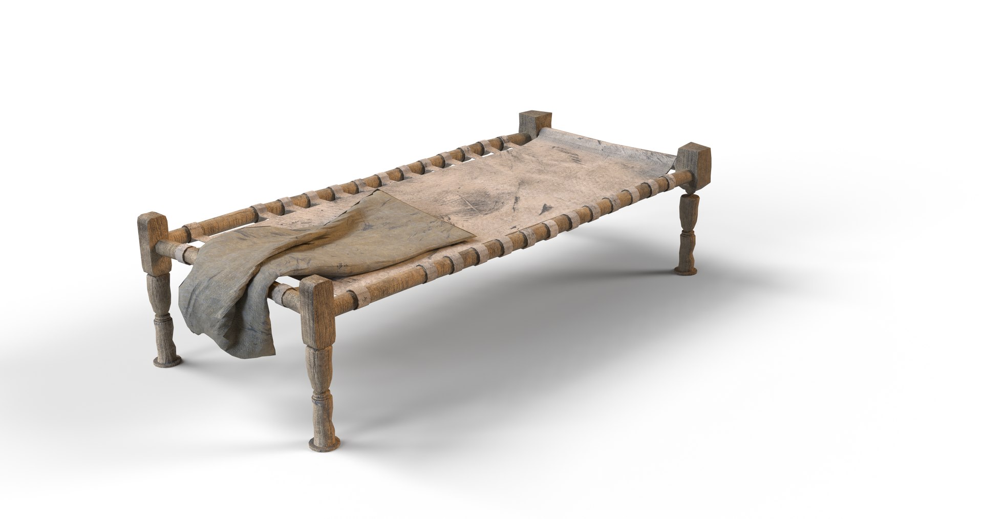 3D Ancient Sleeping Bed - TurboSquid 2213740
