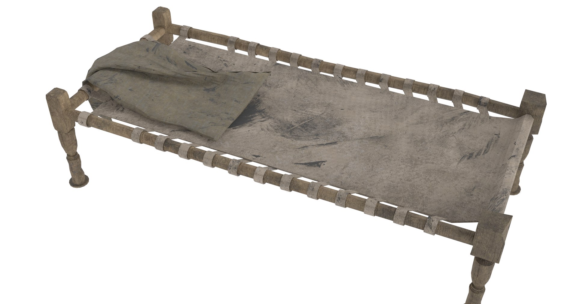 3D Ancient Sleeping Bed - TurboSquid 2213740