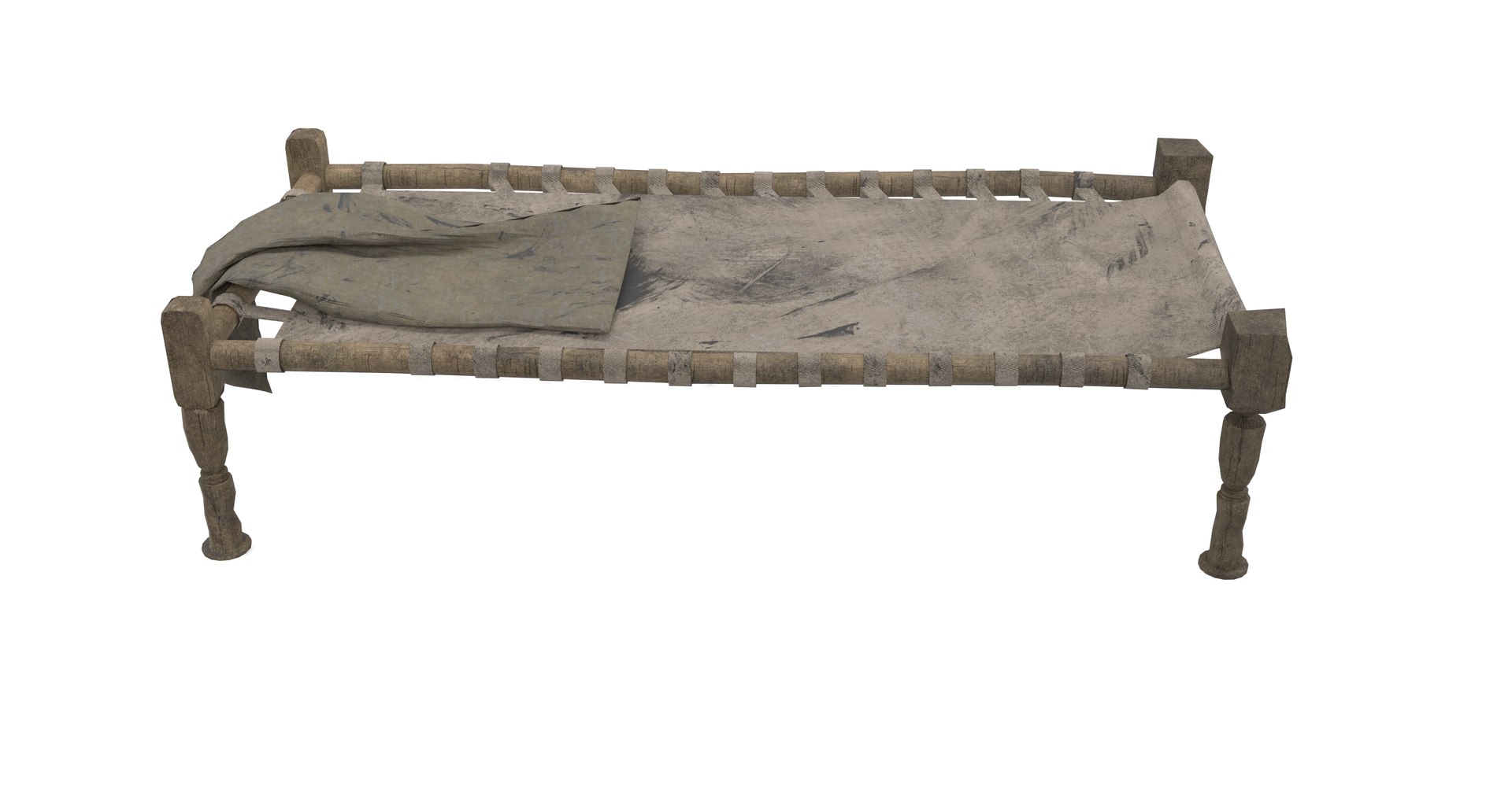 3D Ancient Sleeping Bed - TurboSquid 2213740