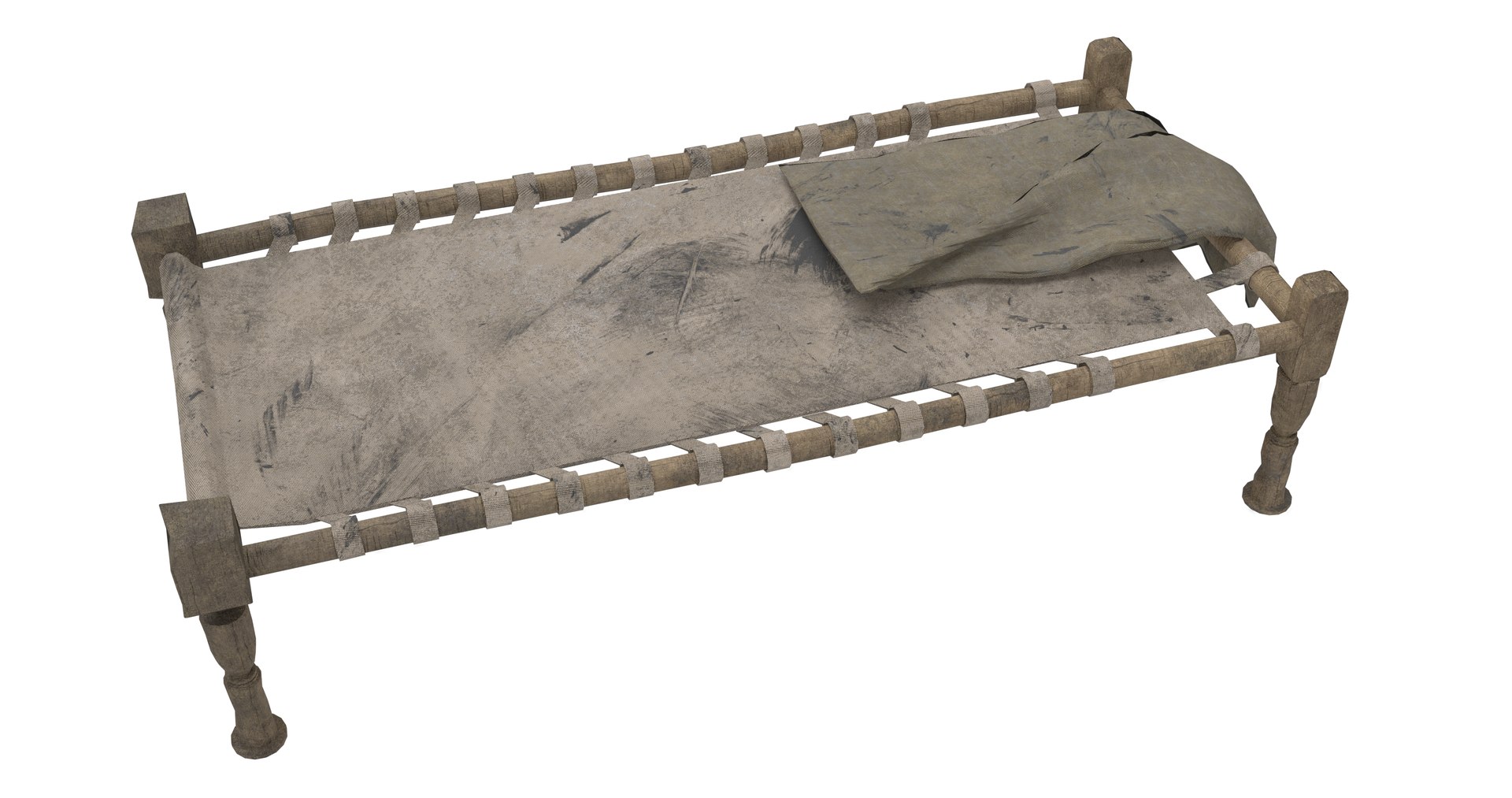 3D Ancient Sleeping Bed - TurboSquid 2213740