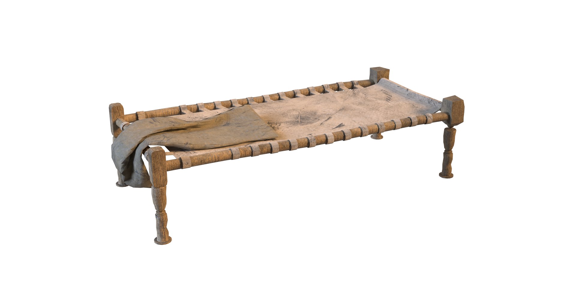 3D Ancient Sleeping Bed - TurboSquid 2213740