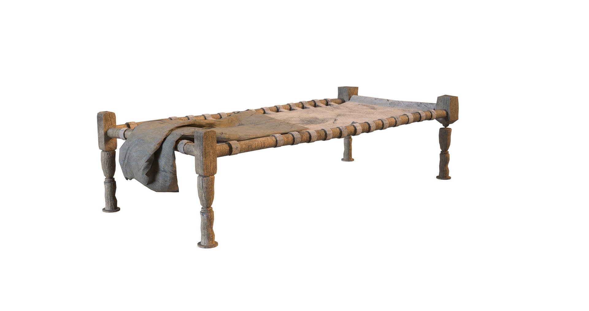 3D Ancient Sleeping Bed - TurboSquid 2213740