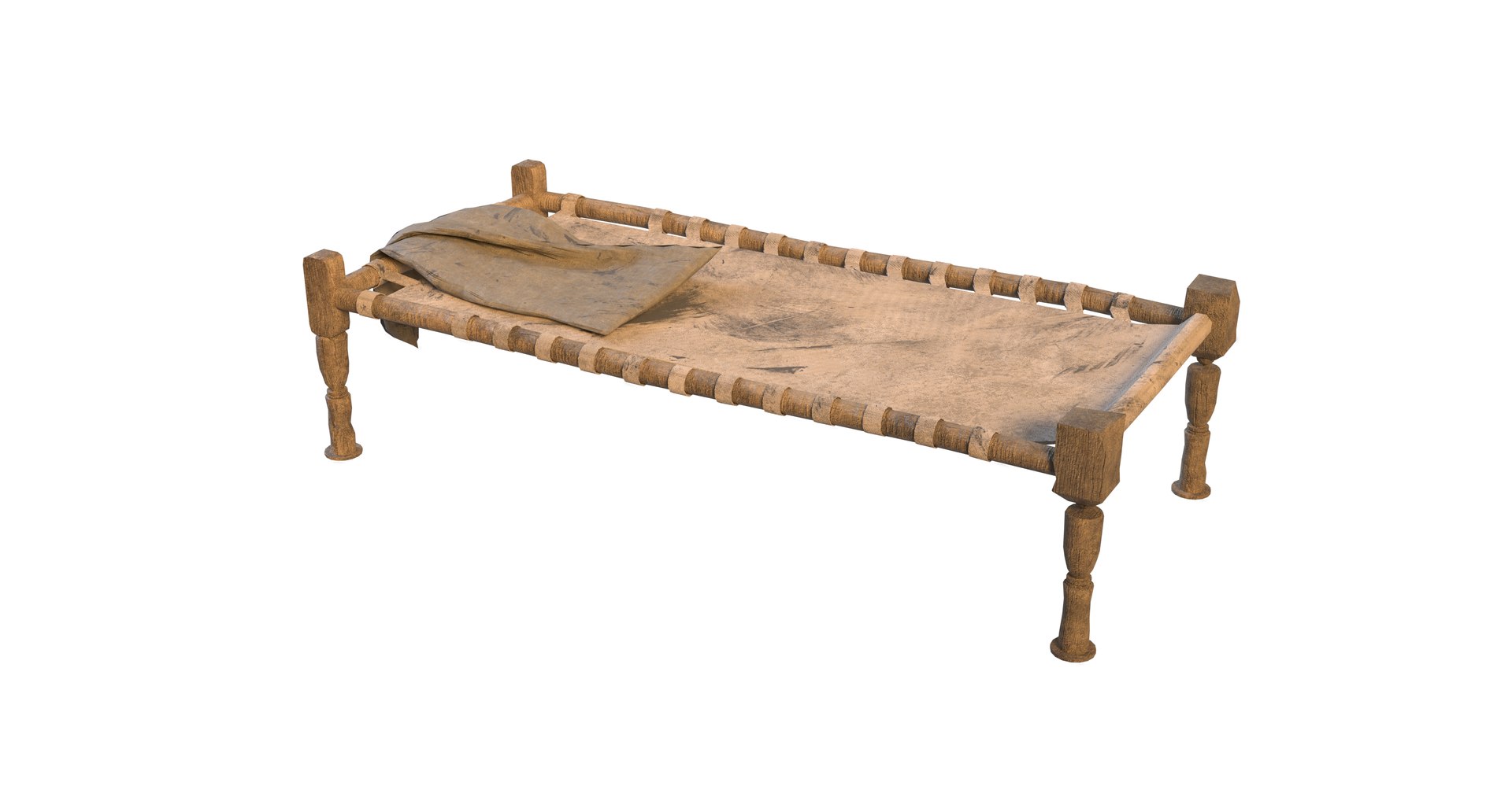 3D Ancient Sleeping Bed - TurboSquid 2213740