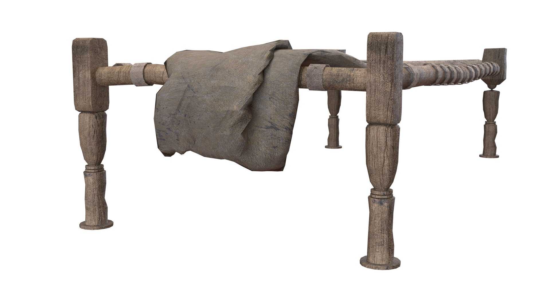 3D Ancient Sleeping Bed - TurboSquid 2213740