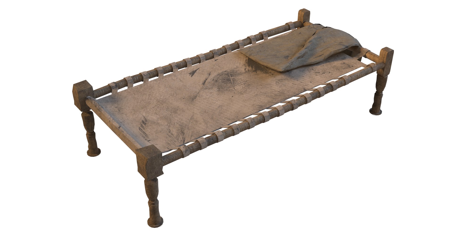 3D Ancient Sleeping Bed - TurboSquid 2213740