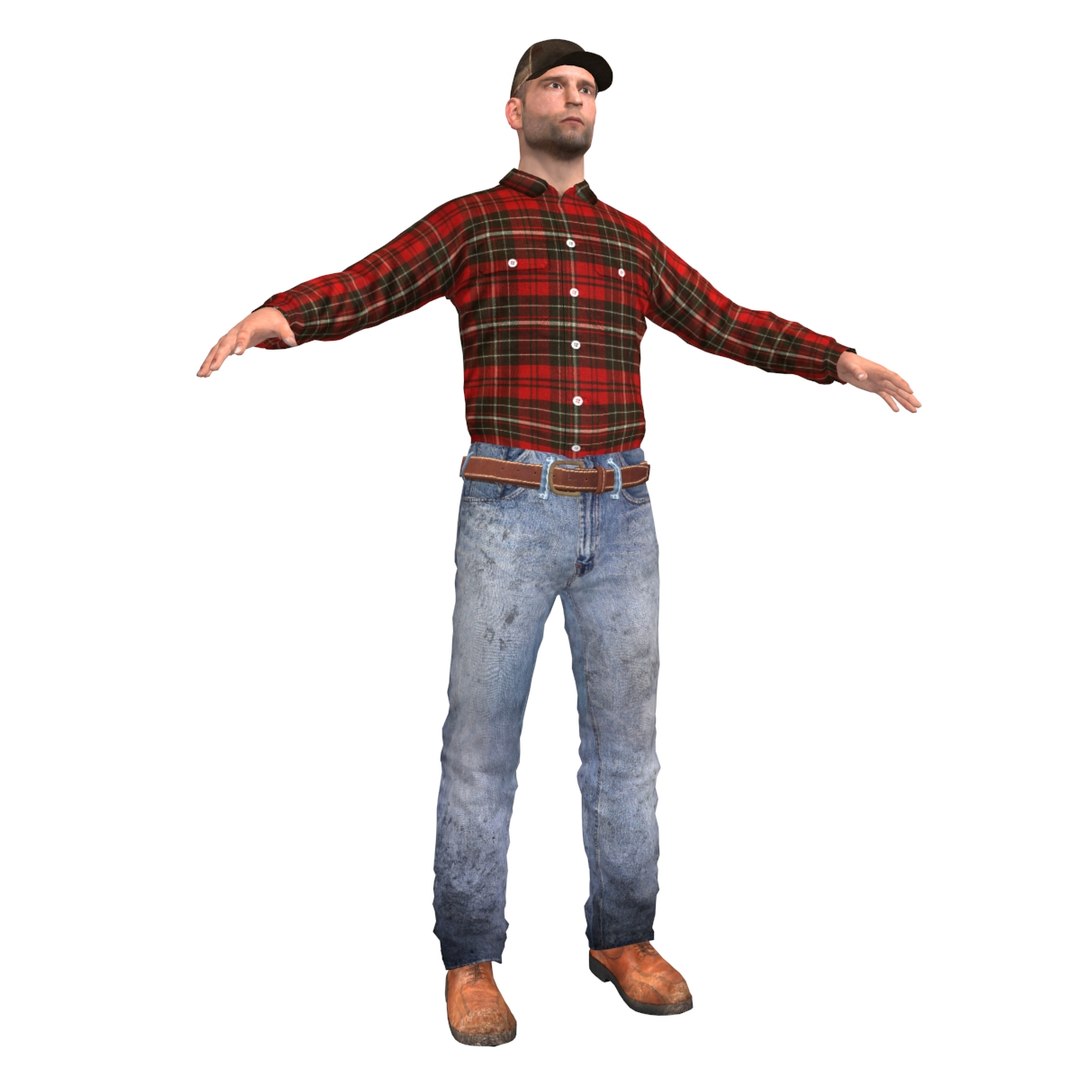 Farm Worker 3d Model