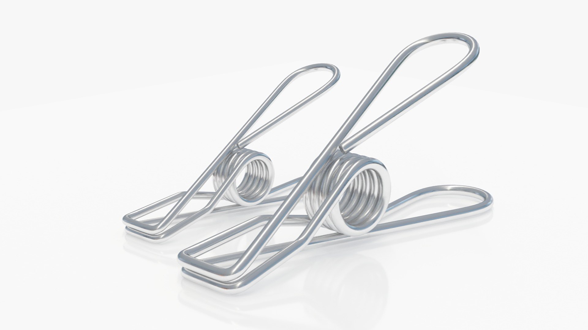 Steel Clothes Pegs Chrome 3D model - TurboSquid 1948526