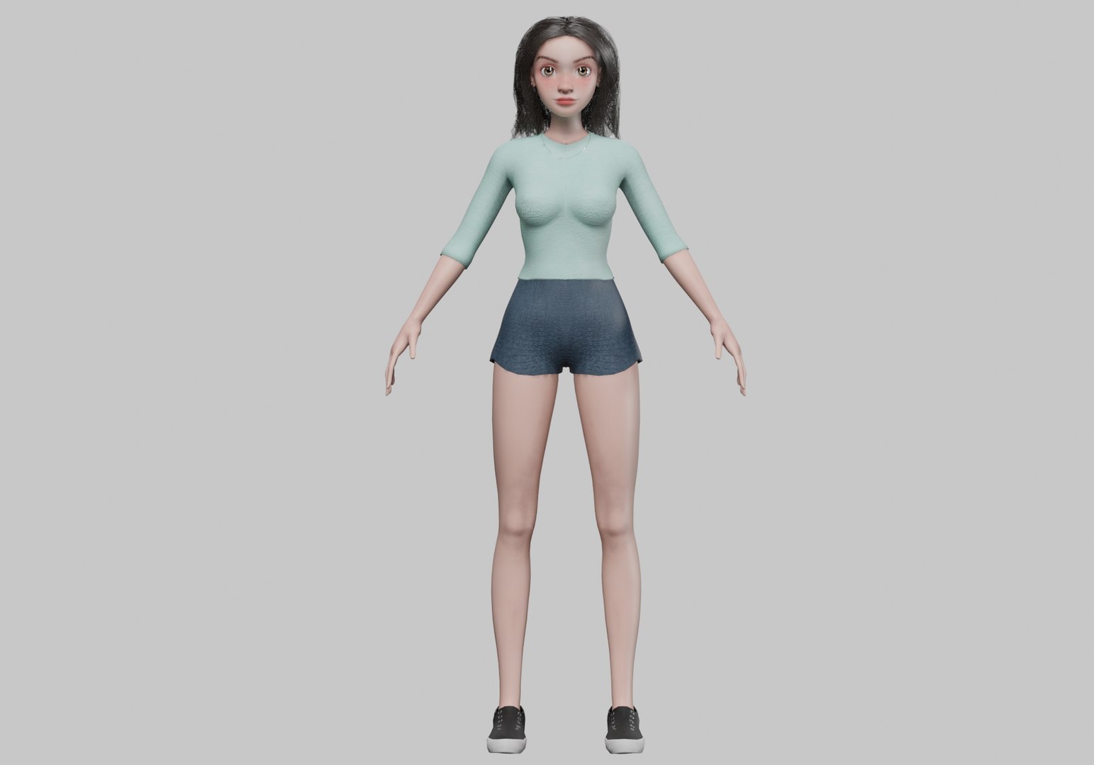 Cartoon Classic Girl V30526 3D Model - TurboSquid 2263497