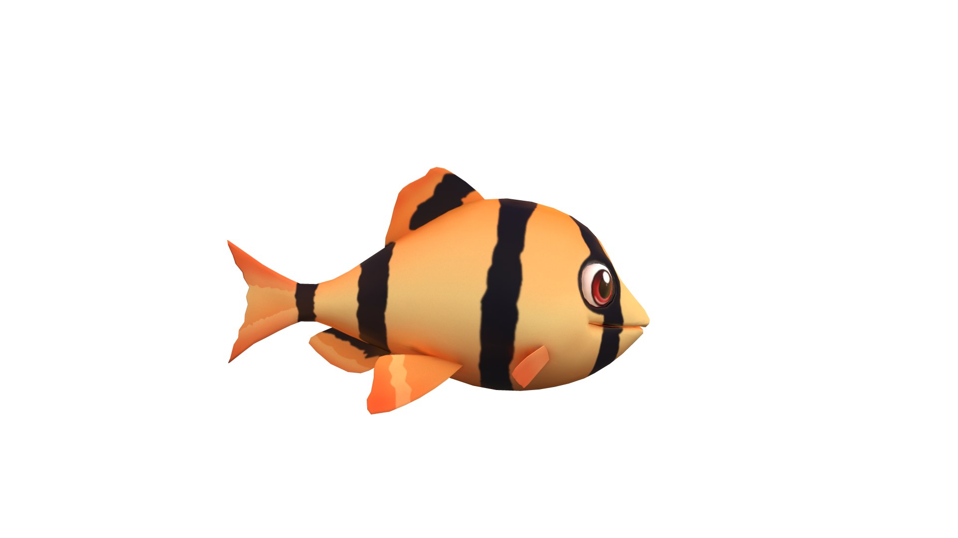 Tiger Barb Fish Toon 3D Model - TurboSquid 1586039