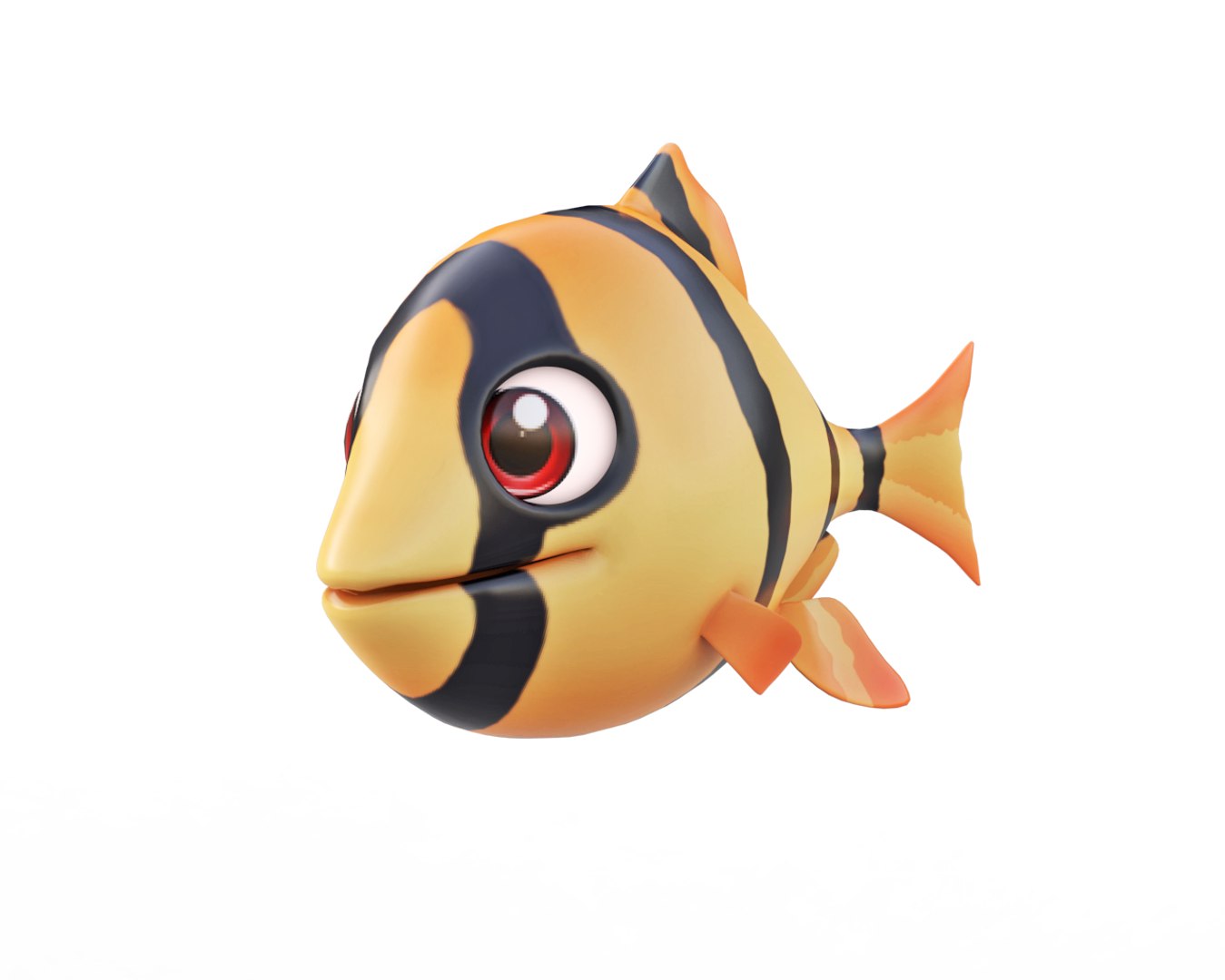 Tiger Barb Fish Toon 3D Model - TurboSquid 1586039