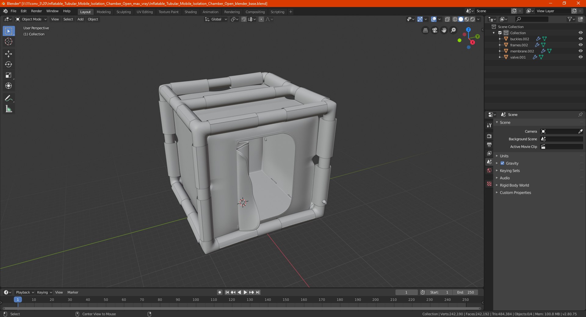 3D model inflatable tubular mobile isolation - TurboSquid 1627790