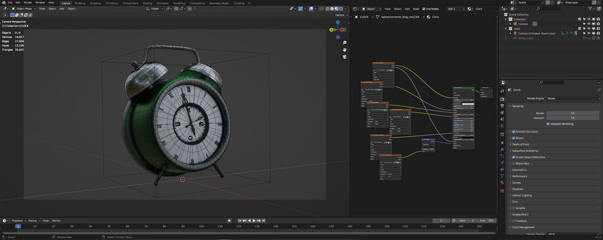 3D Model Cartoon Animated Alarm Clock - TurboSquid 2063955