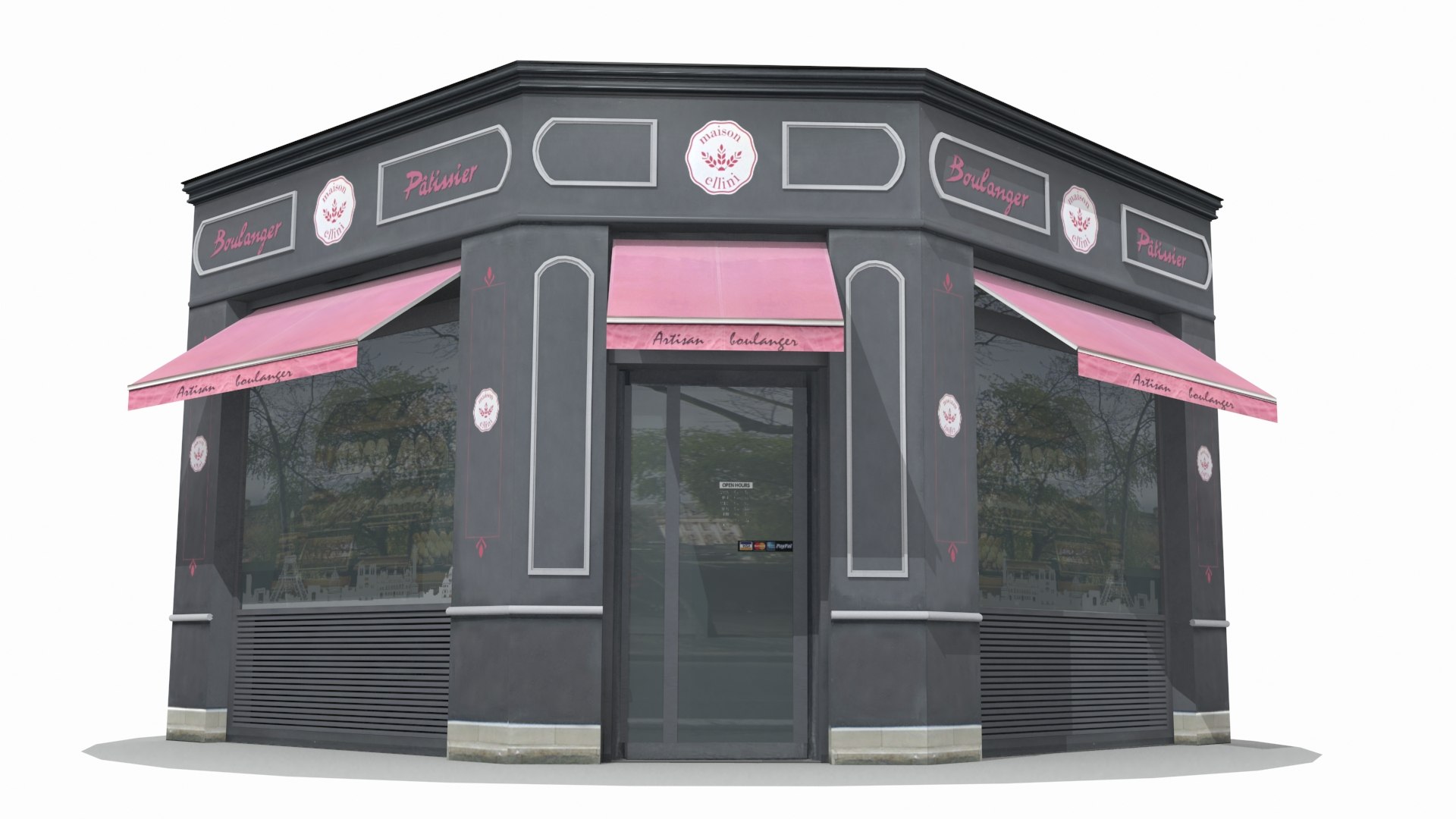 Corner Store Facade 3D Model - TurboSquid 1639361
