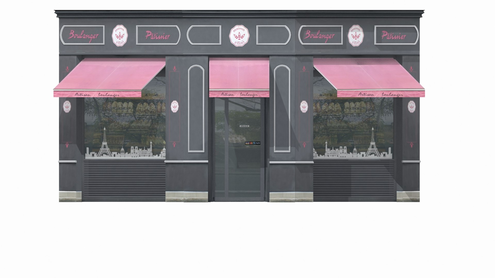 Corner Store Facade 3D Model - TurboSquid 1639361